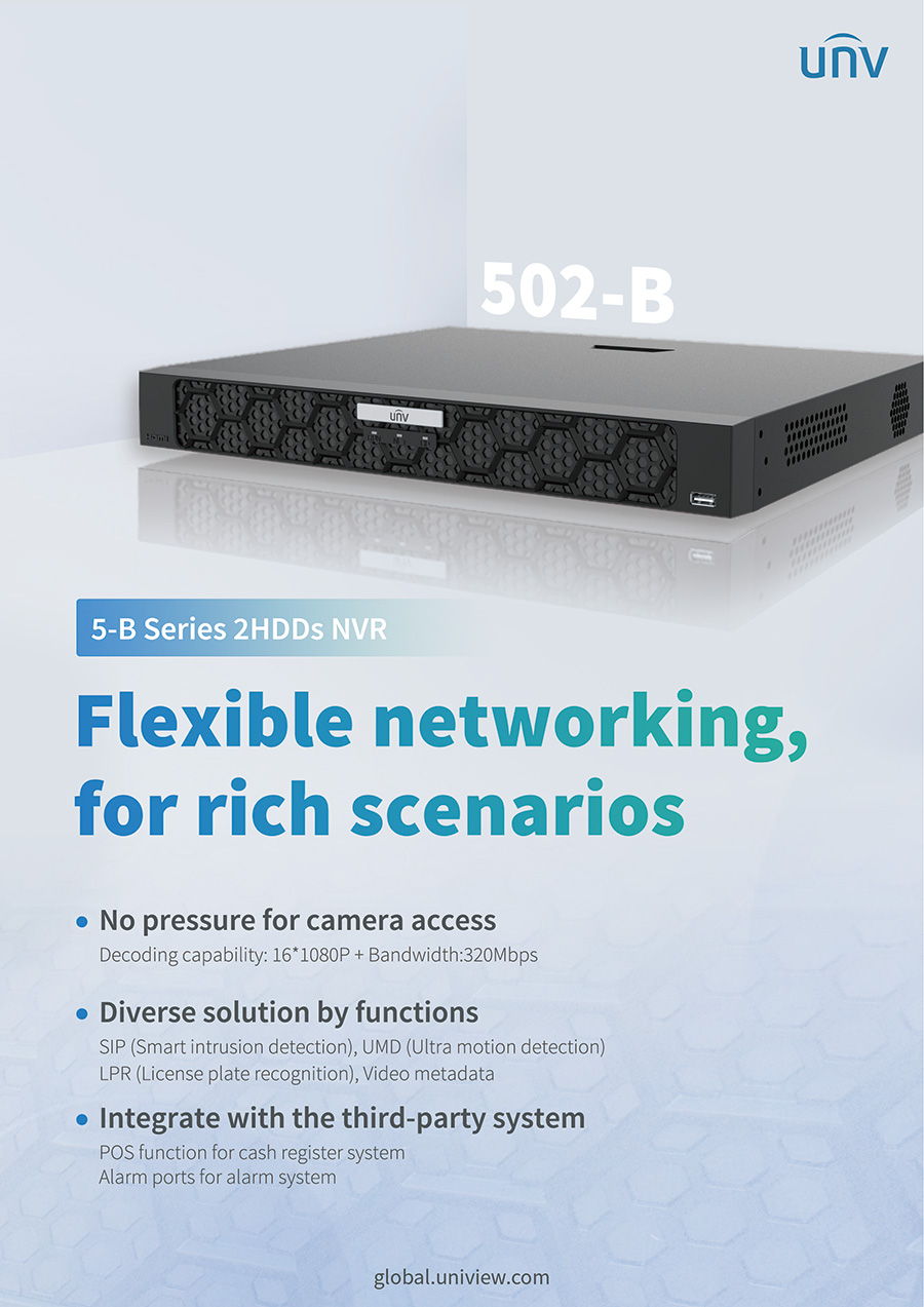 UNV 502-B Series NVR, Flexible networking, for rich scenario!